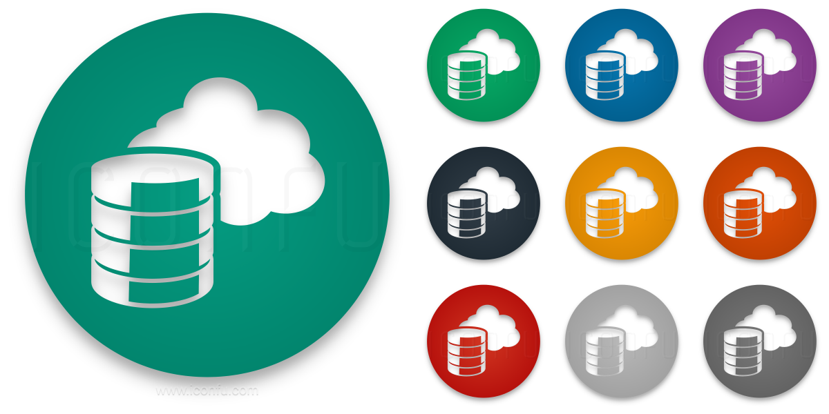 Data Cloud Icon - Circle Style - Iconfu