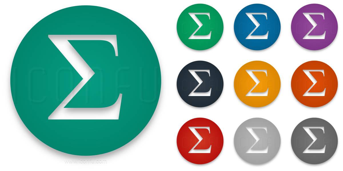Text Sum Icon Circle Style Iconfu