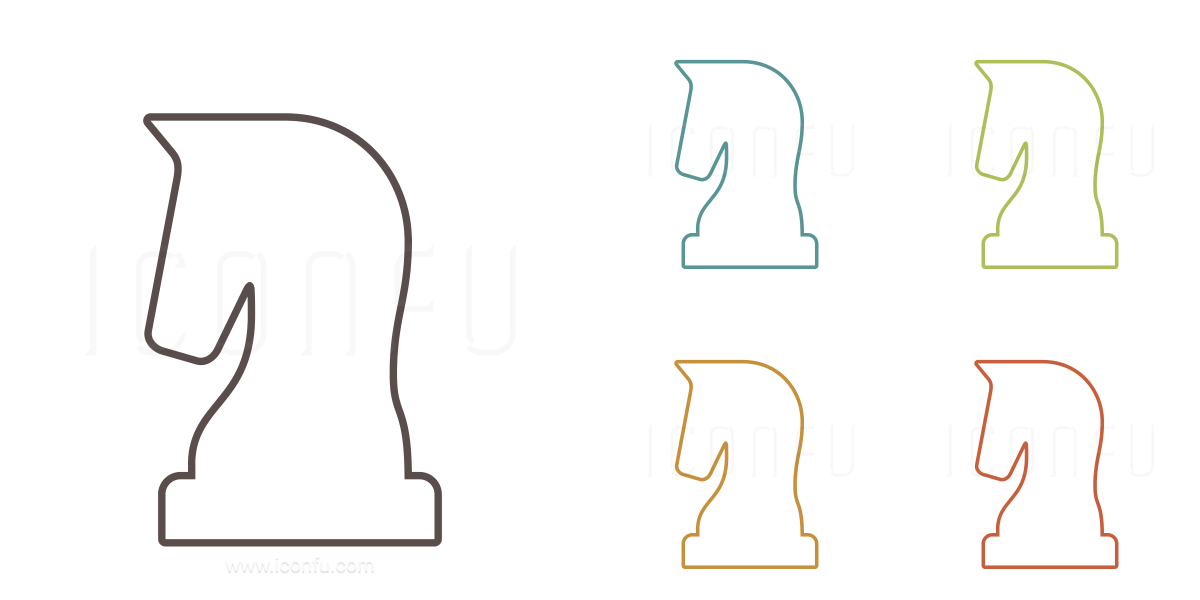 Chess Pieces Knight Outline