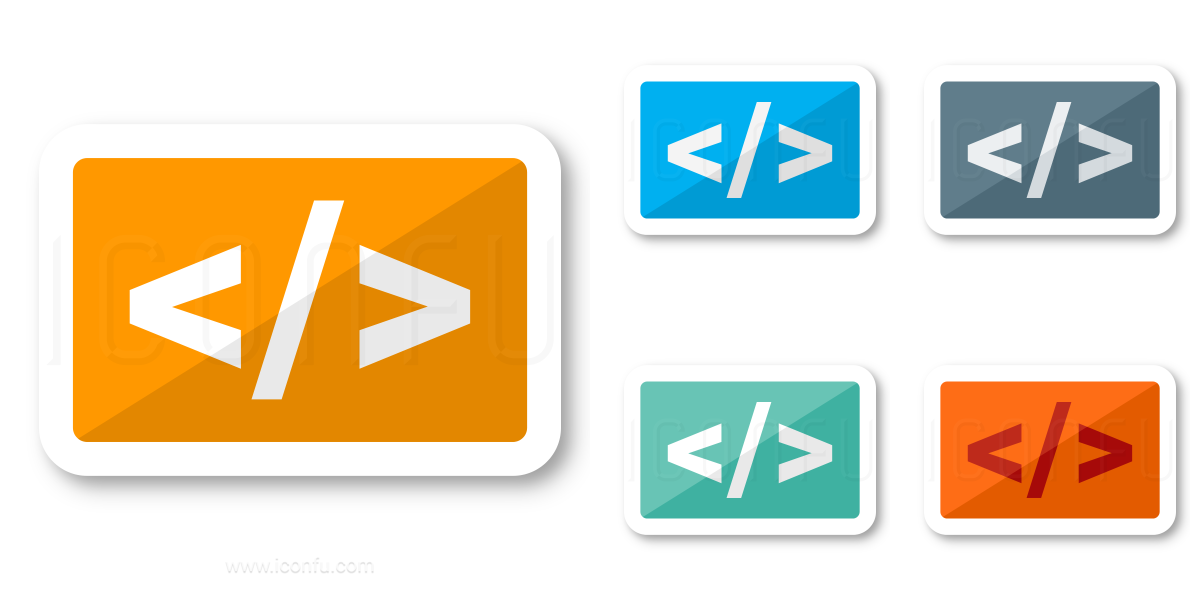 Html Tag Close Icon - Sticker Style - Iconfu