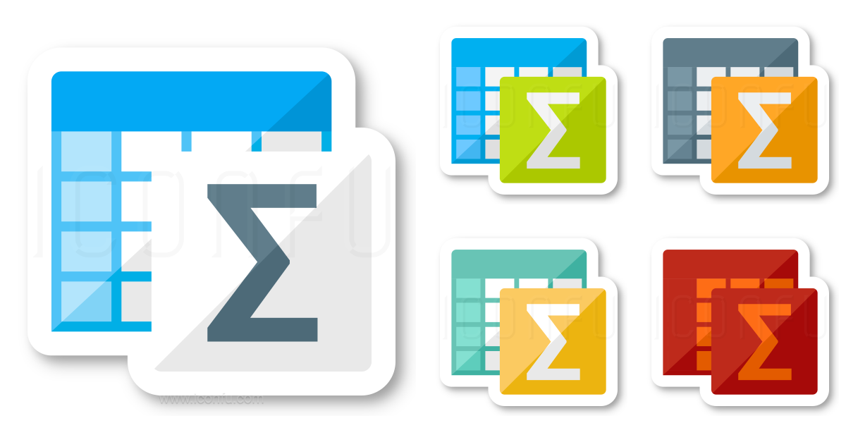  Spreadsheet Sum Icon Sticker Style Iconfu