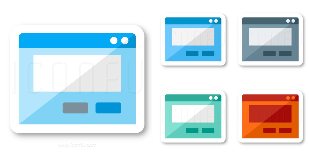 Window Dialog Icon - Sticker Style - Iconfu