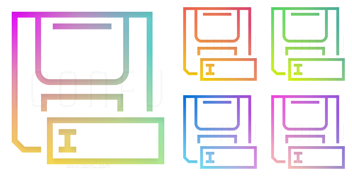 Save As Icon - Gradient Color Style - Iconfu