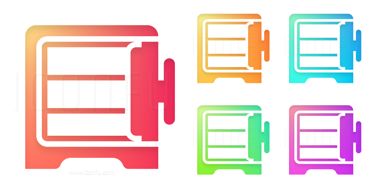 Safe Open Empty Icon - Shiny Style - Iconfu