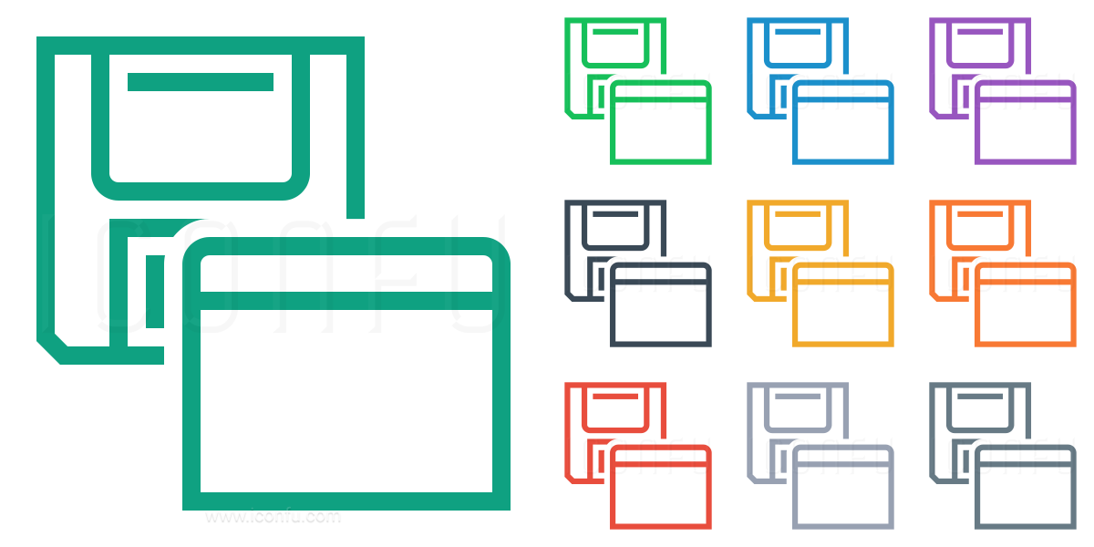 Floppy Disk Window Icon - Line Style - Iconfu